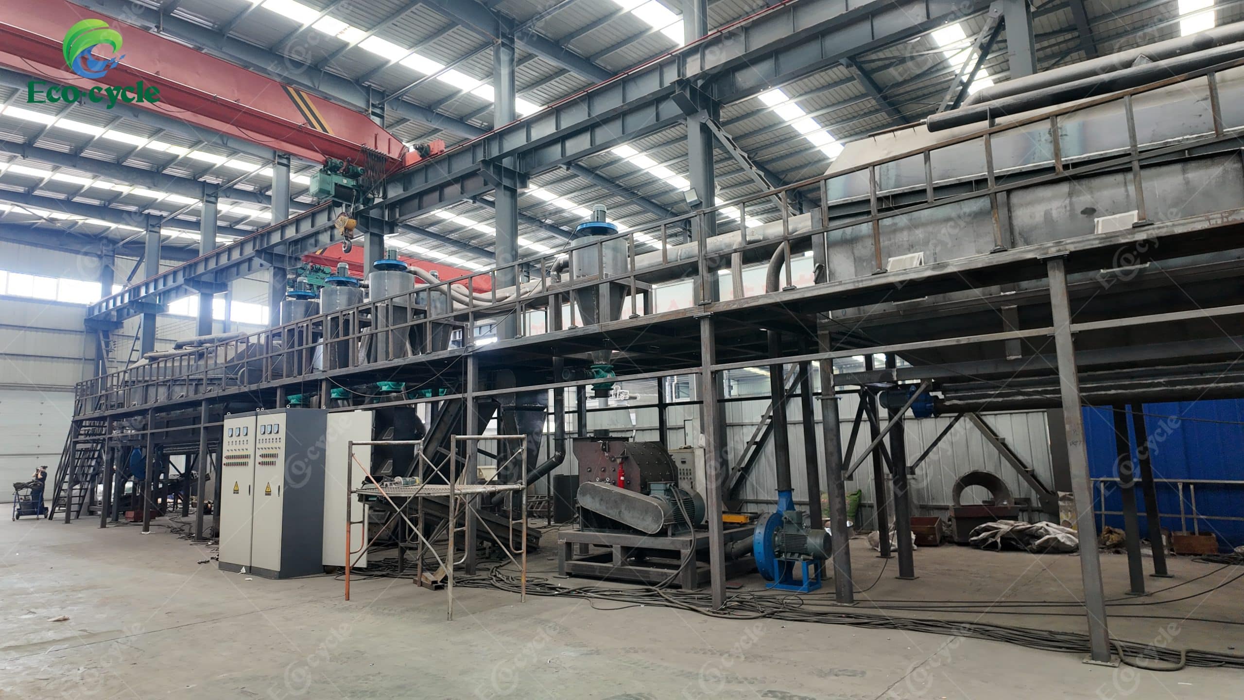 Ecocycle lithium battery pulverising process